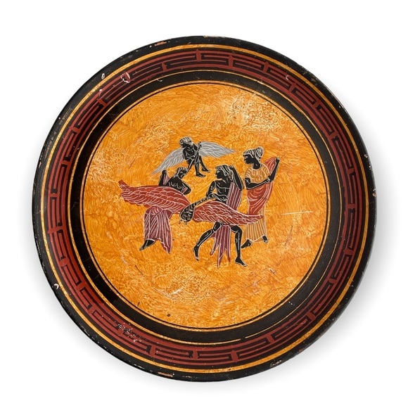 Vintage | Accents | Young Winged Greek God Plate Greece Pottery Greek ...